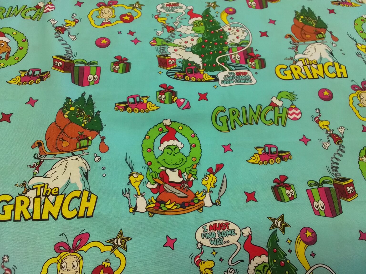 Grinch Fondo Azul. 45" (Navidad) - El Telar de la Esquina